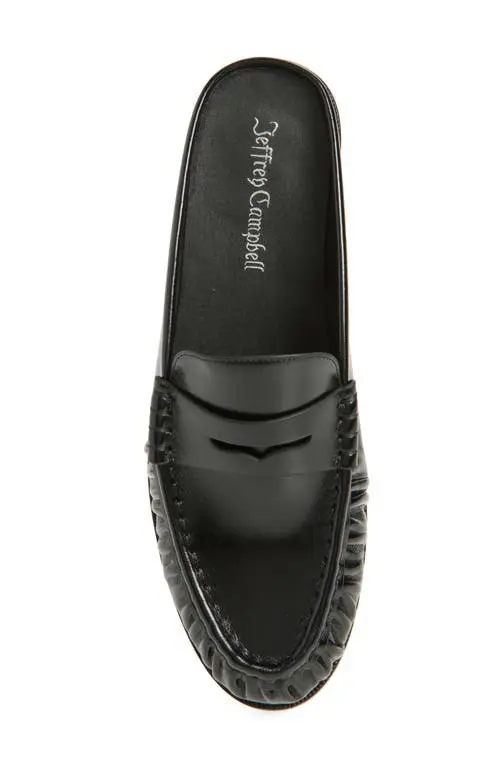 Jeffrey Campbell Goddard Penny Loafer Mule - Black