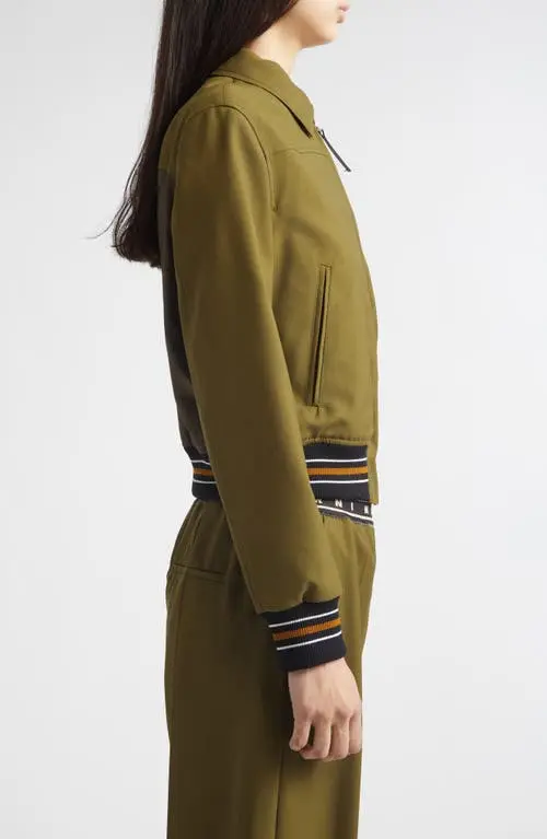 Marni Virgin Wool Bomber Jacket - 00v51dusty Olive