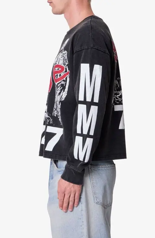 Mnml Gone Skeleton Graphic Long Sleeve T-shirt - Black