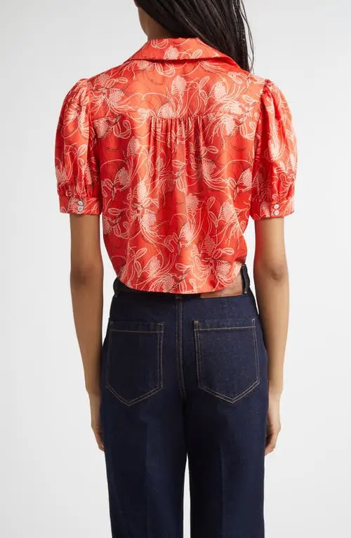 Cinq À Sept Floral Puff Sleeve Button-up Shirt - Bisou Multi