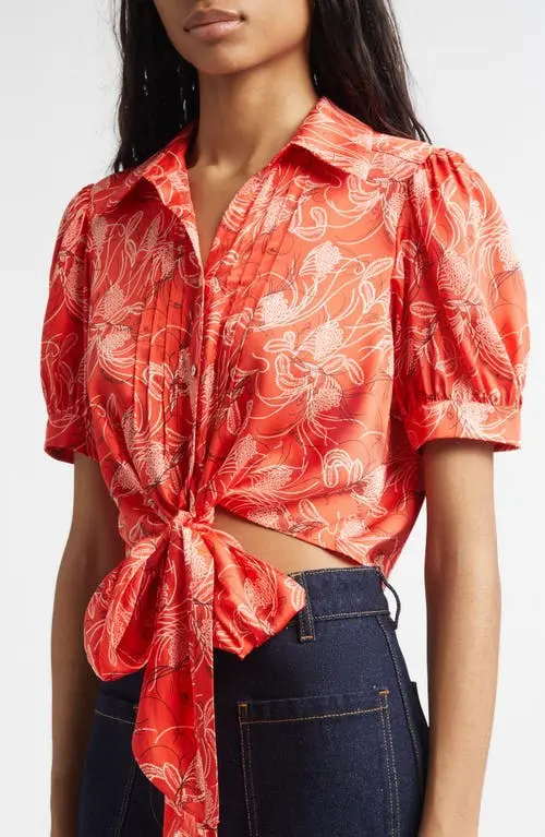 Cinq À Sept Floral Puff Sleeve Button-up Shirt - Bisou Multi