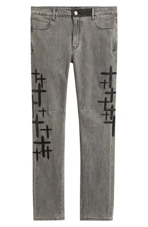 RtA Bryant Clouded Mist Cross Skinny Jeans