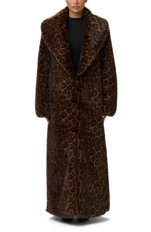 Naked Wardrobe Leopard Faux Fur Coat