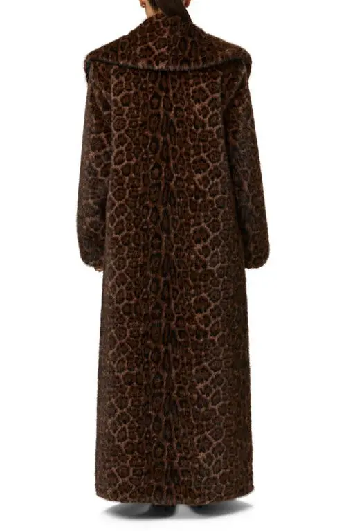Naked Wardrobe Leopard Faux Fur Coat