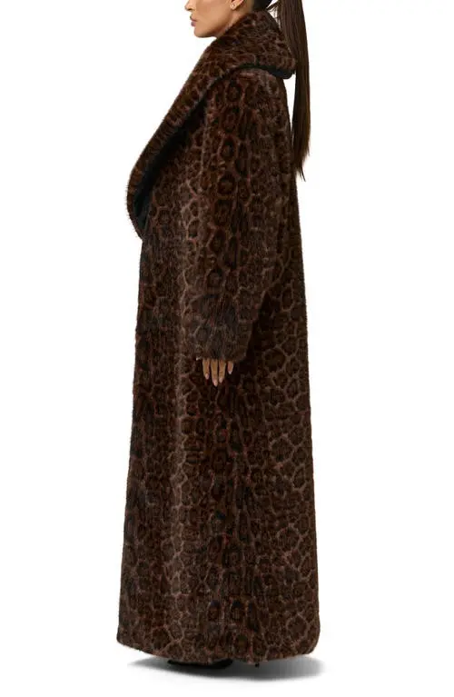 Naked Wardrobe Leopard Faux Fur Coat