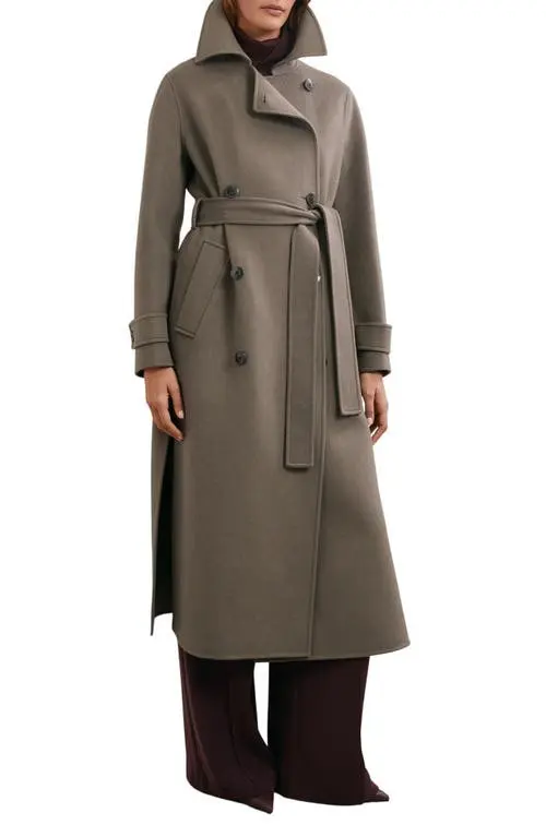 REISS Luna Double-breasted Wool-blend Coat