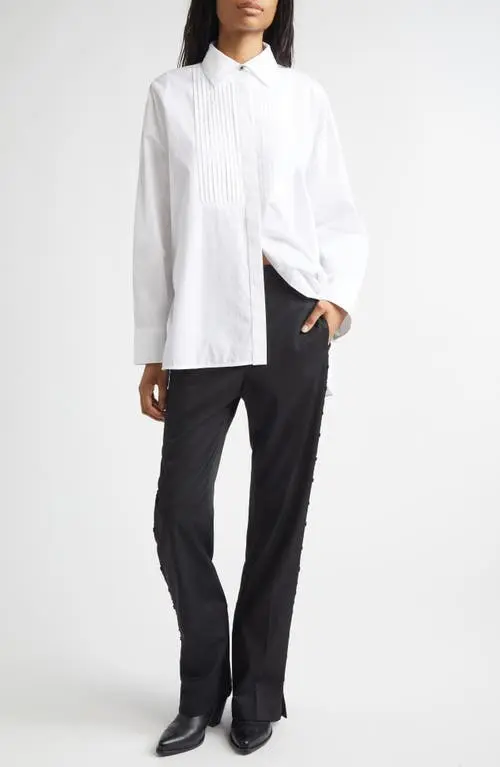 GOLDEN GOOSE Pintuck Bib Oversize Button-up Shirt