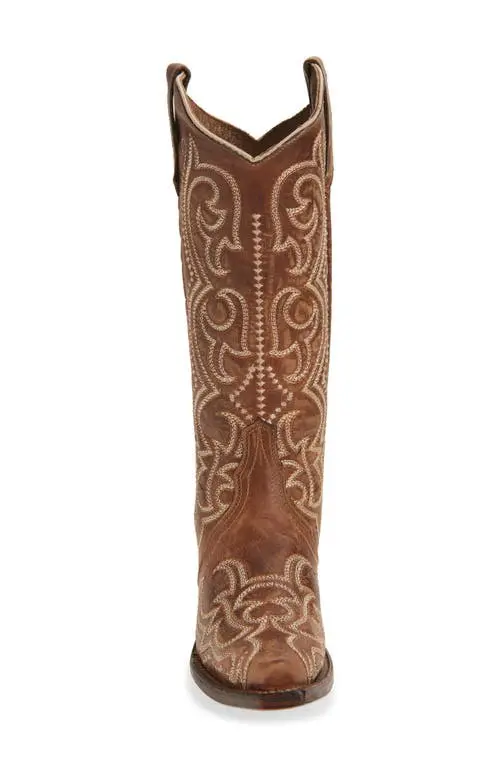 CIRCLE G Embroidered Western Boots - Brown
