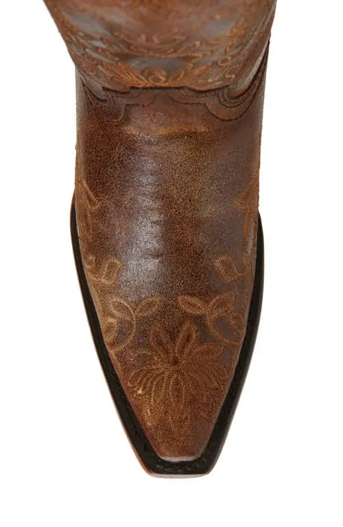 CIRCLE G Floral Embroidered Western Boots - Brown