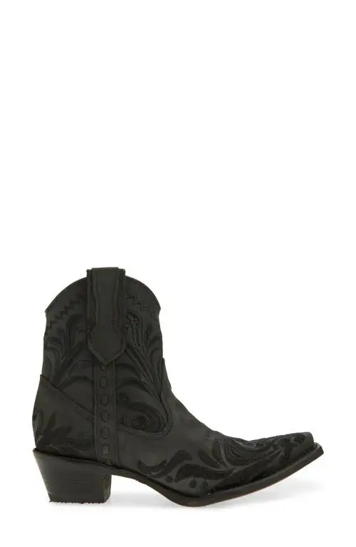 CIRCLE G Embroidered Western Ankle Boots - Black