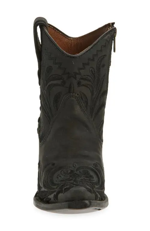 CIRCLE G Embroidered Western Ankle Boots - Black