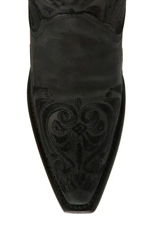 CIRCLE G Embroidered Western Ankle Boots - Black