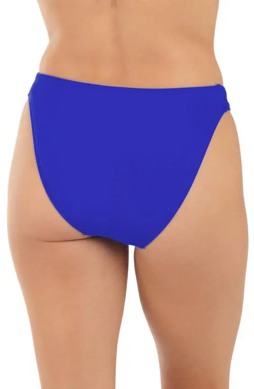 CITRUS Solid Shirred Side Bikini Bottom - Ocean