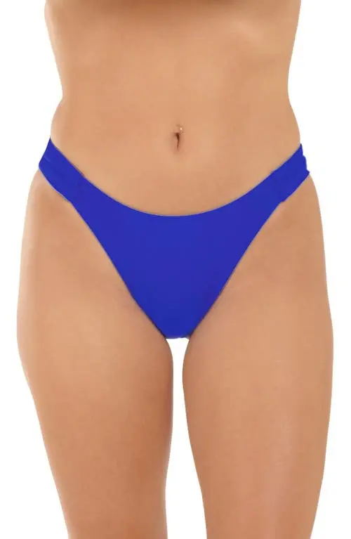 CITRUS Solid Shirred Side Bikini Bottom - Ocean