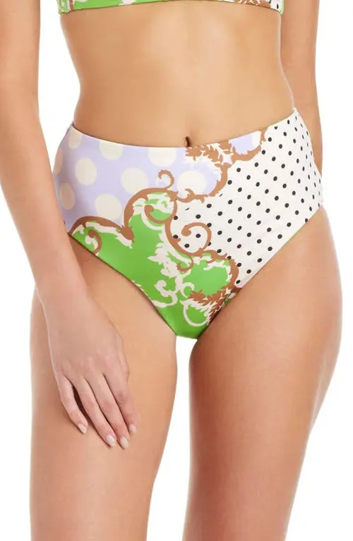 Sanctuary Reversible High-waisted Swim Bottom - Green Multi