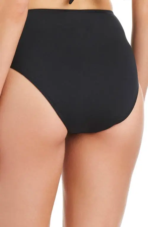 Sanctuary Embroidered High Waist Swim Bottoms - Black