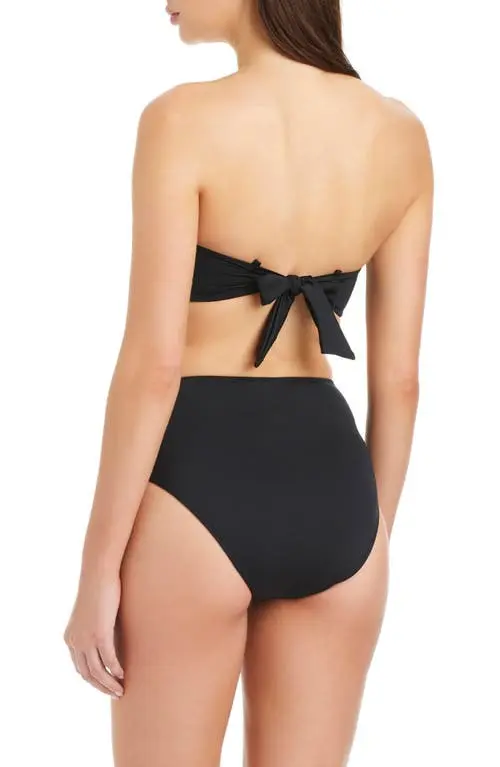 Sanctuary Embroidered Bandeau Bikini Top - Black