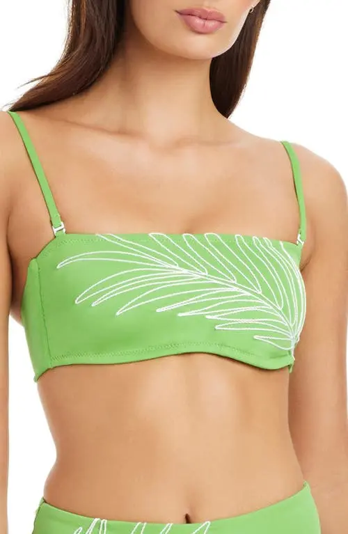 Sanctuary Embroidered Bandeau Bikini Top - Provence Green