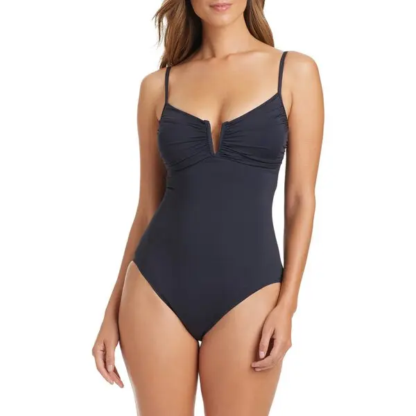 BLEU BY ROD BEATTIE V-wire One-piece Swimsuit - Black