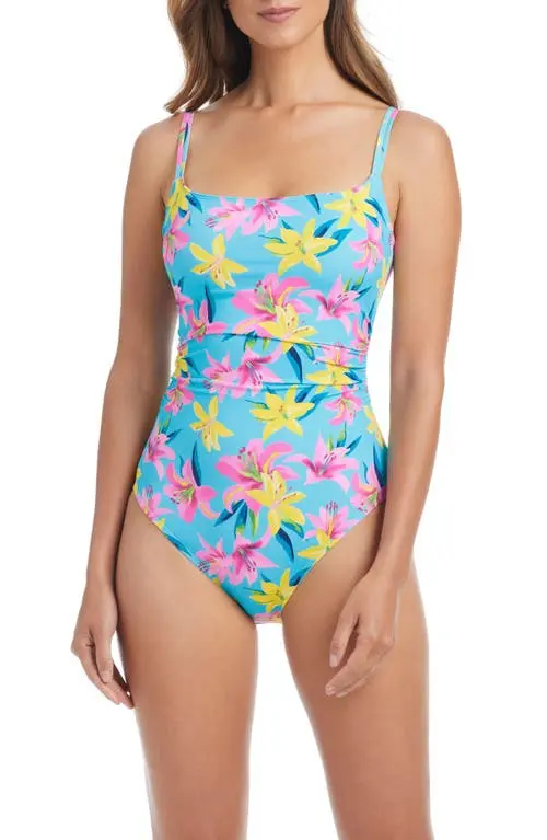 BLEU BY ROD BEATTIE Floral Underwire One-piece Swimsuit - Waterfall