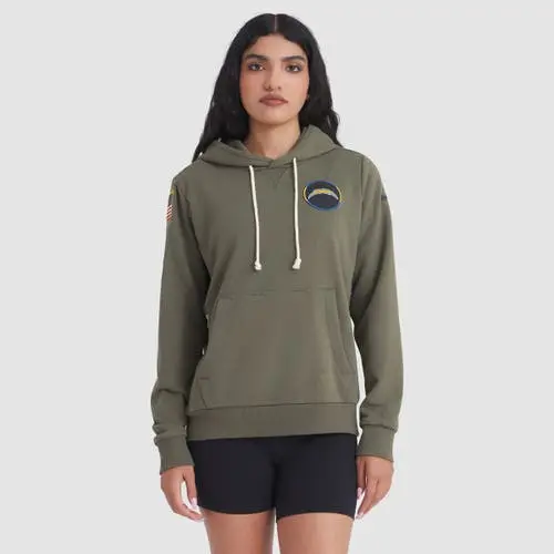 Nike Los Angeles Chargers 2025 Salute To Service Sideline Standard Issue Dri-fit Hoodie - Olive