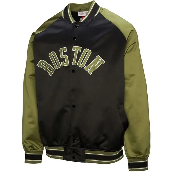Mitchell & Ness Black Boston Celtics Clutch Satin Raglan Full-snap Jacket
