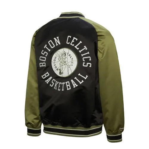 Mitchell & Ness Black Boston Celtics Clutch Satin Raglan Full-snap Jacket