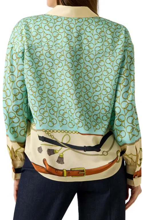 MARCIANO Amanda Chain Print Satin Shirt