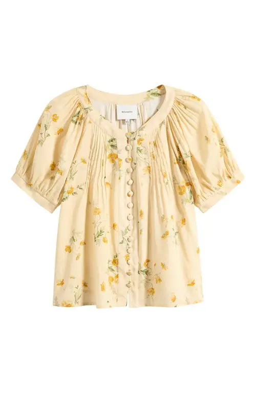 REFORMATION Calia Floral Cotton Blend Top - Mercy