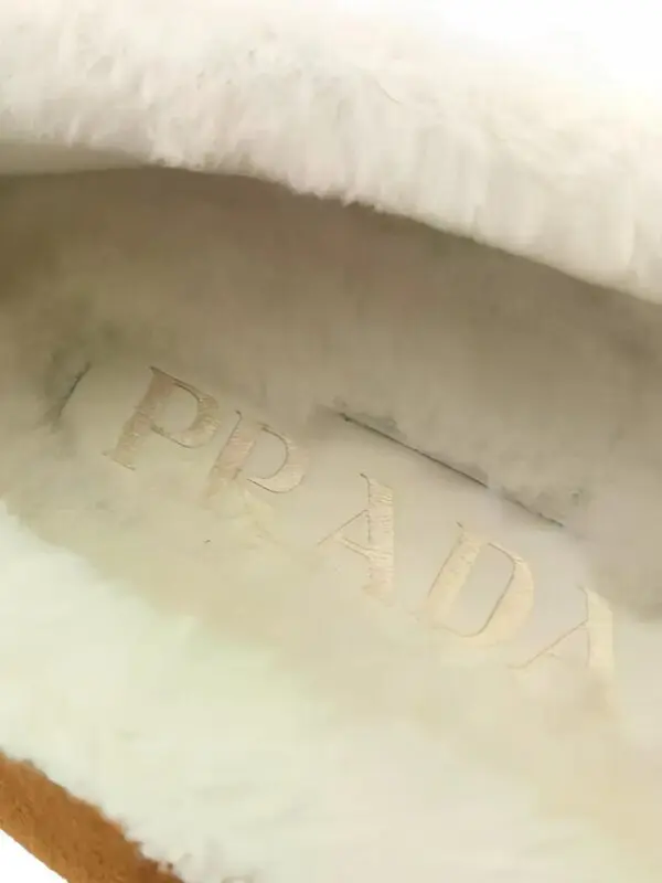 Prada Logo-plaque Shearling Loafers