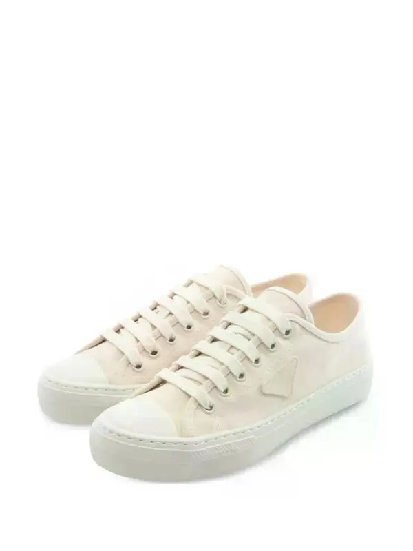 Prada Triangle-logo Canvas Sneakers