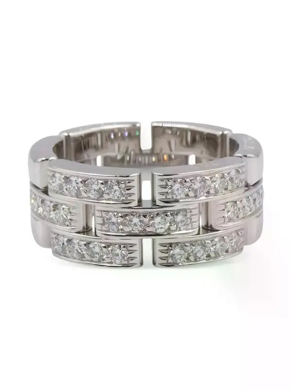 CARTIER 18k White Gold Maillon Panthère Diamond Ring - Silver