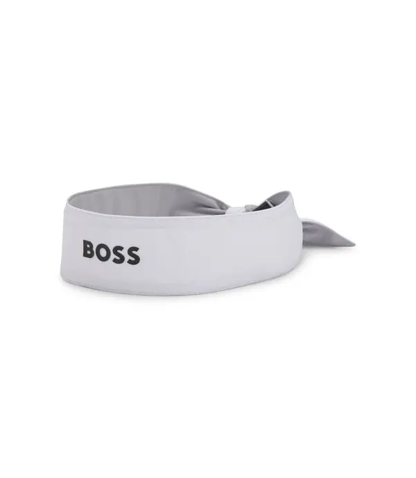 BOSS Stretch Twill Headband With Printed Logo - White