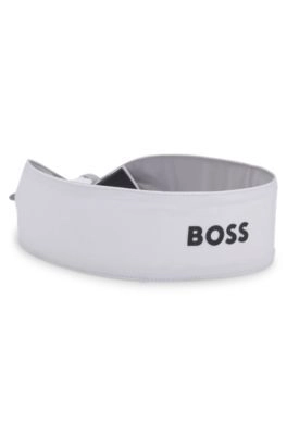 BOSS Stretch Twill Headband With Printed Logo - White