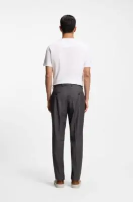 BOSS Water-repellent Virgin Wool Trousers