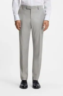 BOSS Two-piece Slim-fit Suit In A Wool Blend - Silver