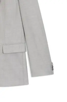 BOSS Two-piece Slim-fit Suit In A Wool Blend - Silver