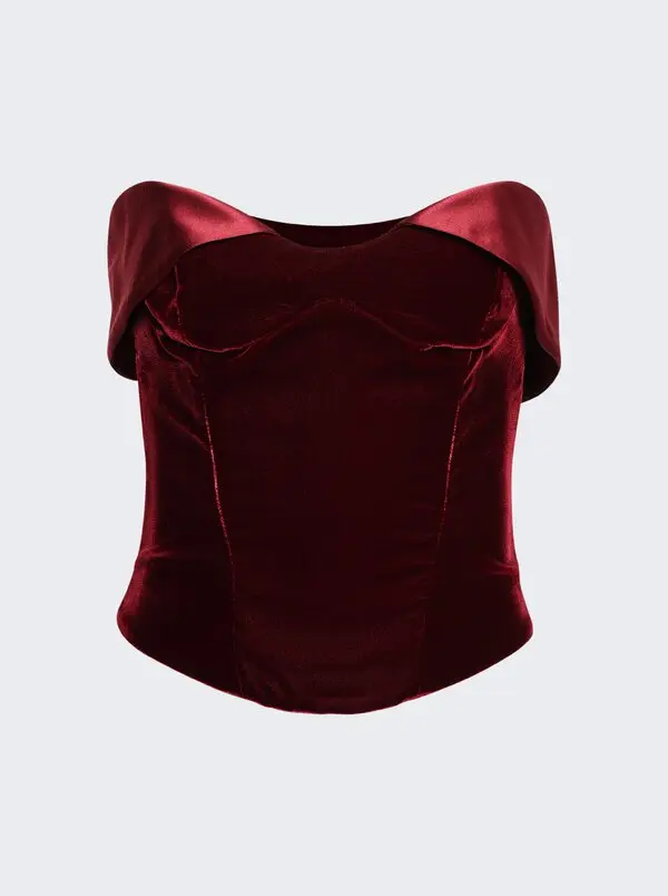 MUGLER Bustier Top - Red