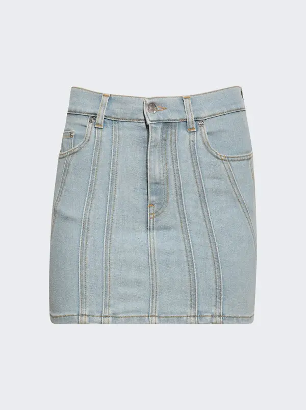 MUGLER High-waisted Denim Skirt