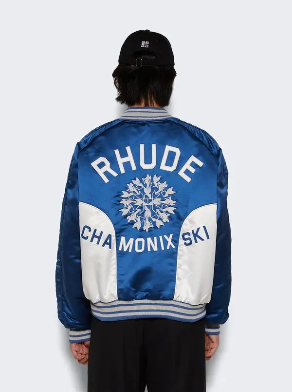 Rhude Chamonix Ski Souvenir Bomber Jacket - Blue