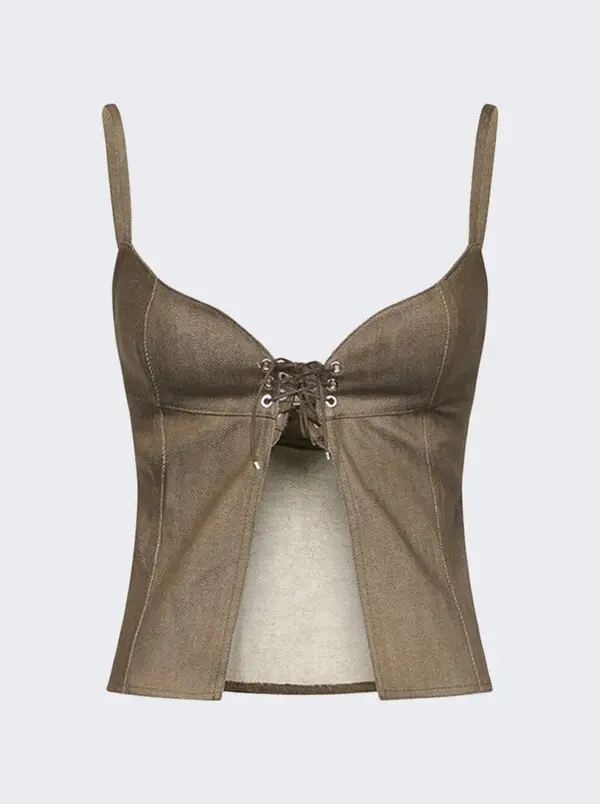 LUDOVIC DE SAINT SERNIN Easy Cleavage Top - Brown