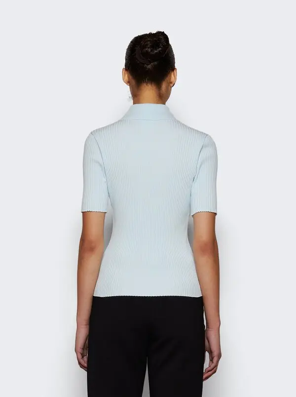 COURRÃ¨GES Rib Knit Polo Top