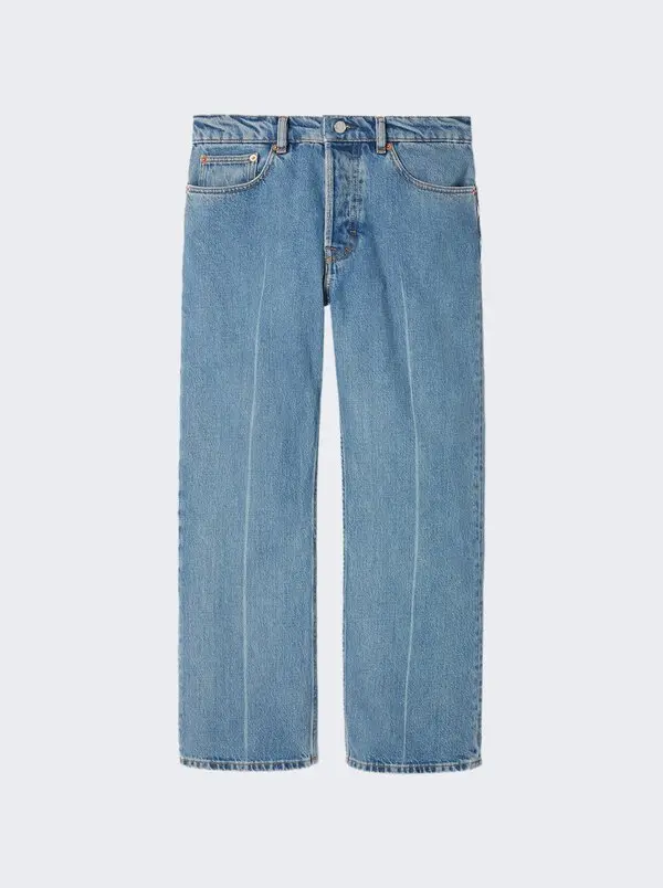 Gucci Low-waist Cropped Denim Pants - Blue