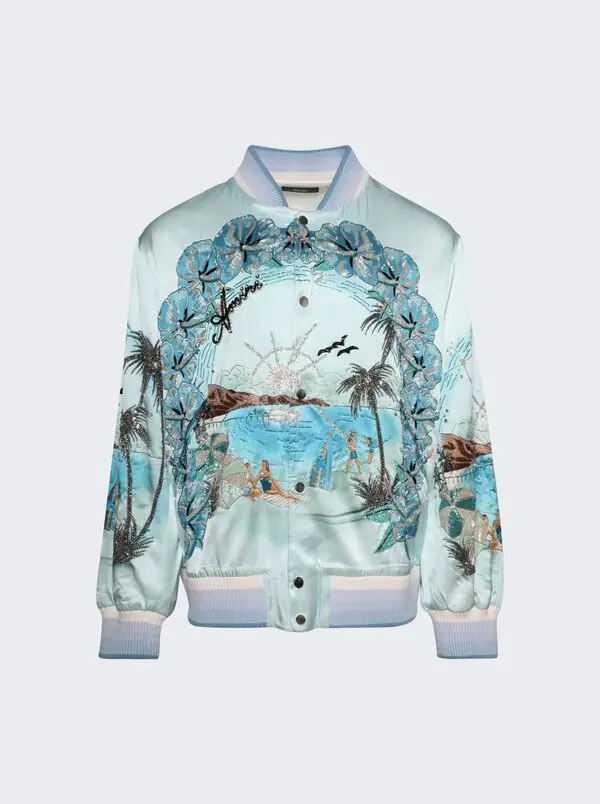 Amiri Embellished Resort Club Bomber - Blue