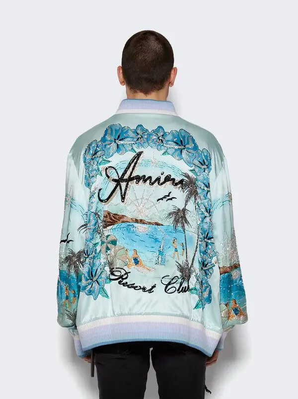 Amiri Embellished Resort Club Bomber - Blue