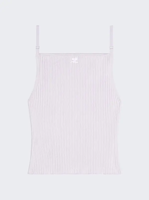 COURRÃ¨GES Rib Knit Tank Top - White