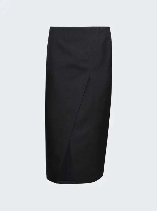 Gucci Wool Gabardine Midi Skirt
