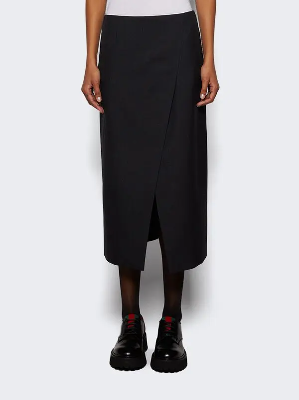 Gucci Wool Gabardine Midi Skirt