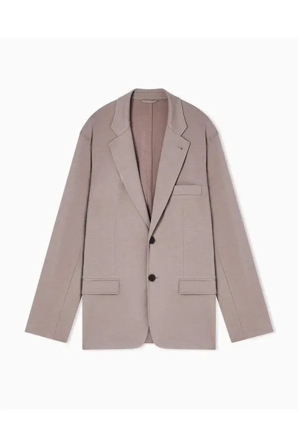Emporio Armani Stretch Fabric Structured Jacket - Natural