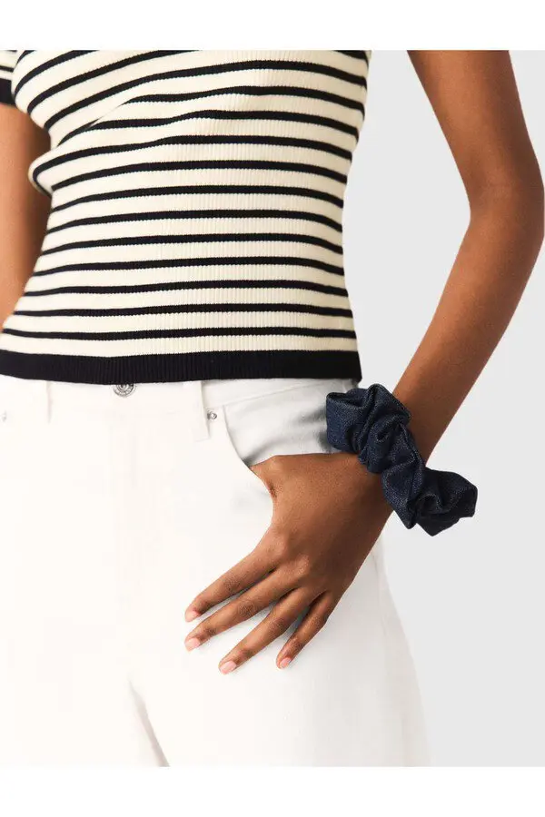 Maje Denim Scrunchie - Black